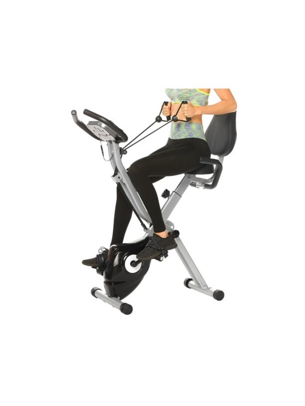 Folding Upright Exercise Bike with App Connect & Backrest ...
